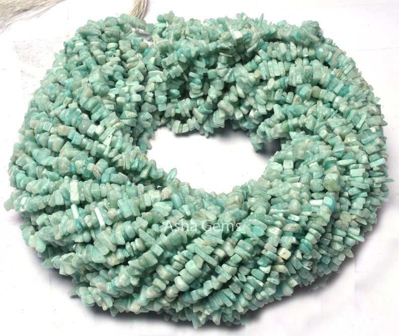 Natural Blue Amazonite Uncut Chip Beads34 Inch Strand - Etsy