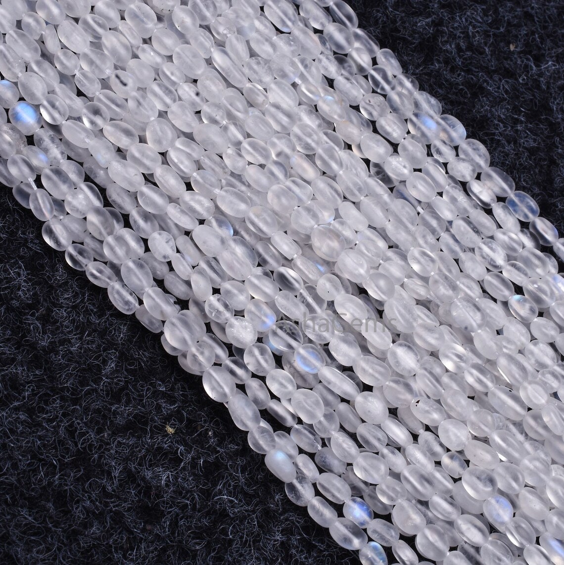 Blue Fire Rainbow Moonstone Smooth Mat Finish Oval - Etsy