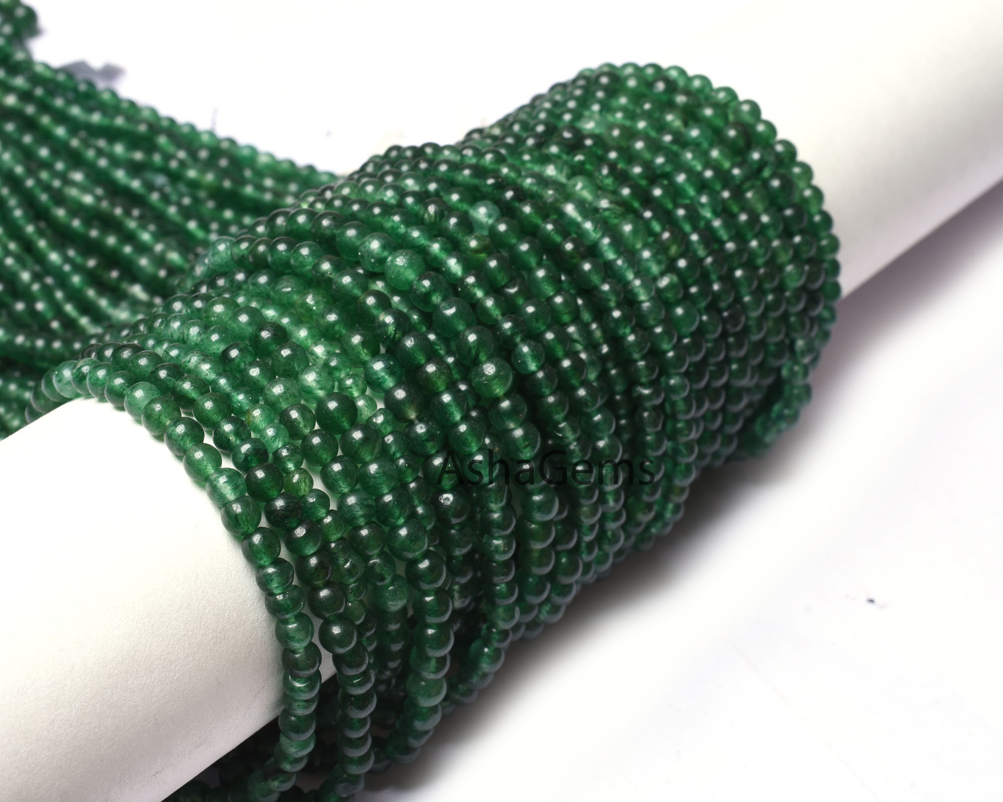 Natural Green Mica Margaj Smooth Round Ball Beads,13" Strand Aventurine ...