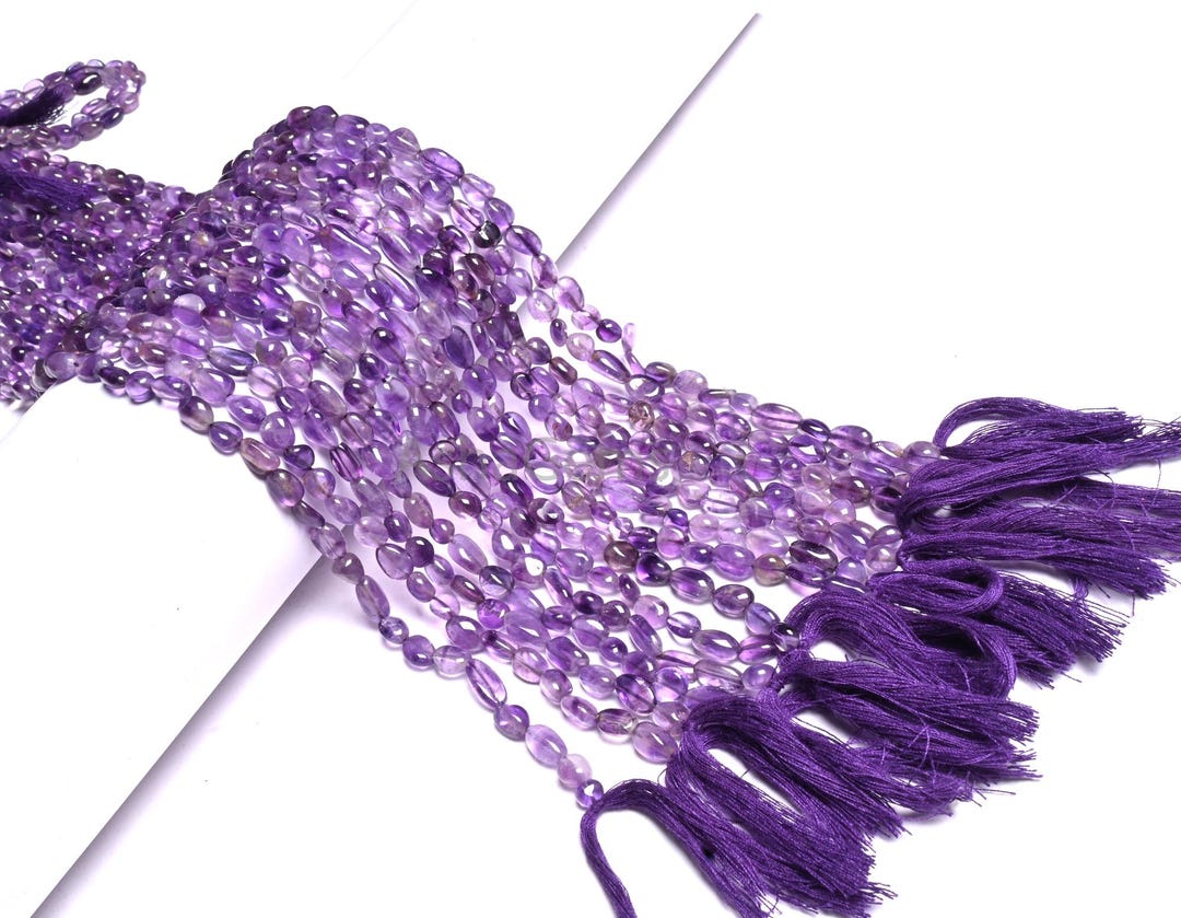 Fine Quality Amethyst Smooth Nugget Handmade Gemstone Beads,13"purple ...