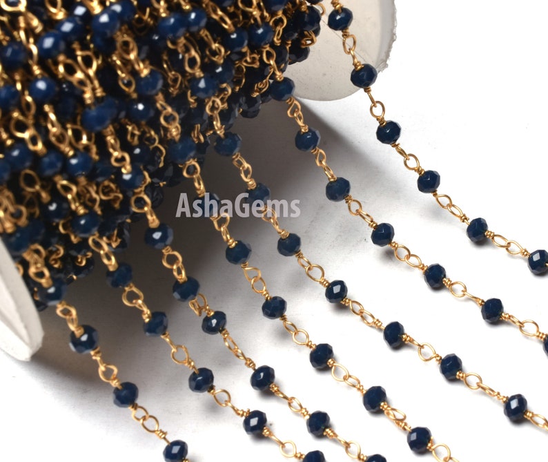 1351050 Ft Blue Sapphire Hydro Faceted Rondelle Beaded - Etsy