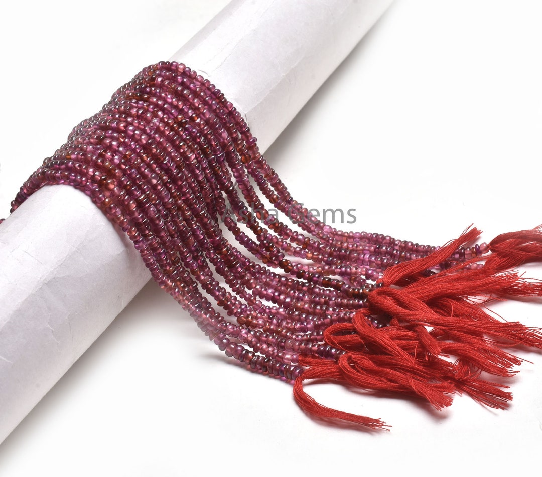 Beautiful Garnet Smooth Gemstone Beads, Natural Red Pink Garnet Plain ...
