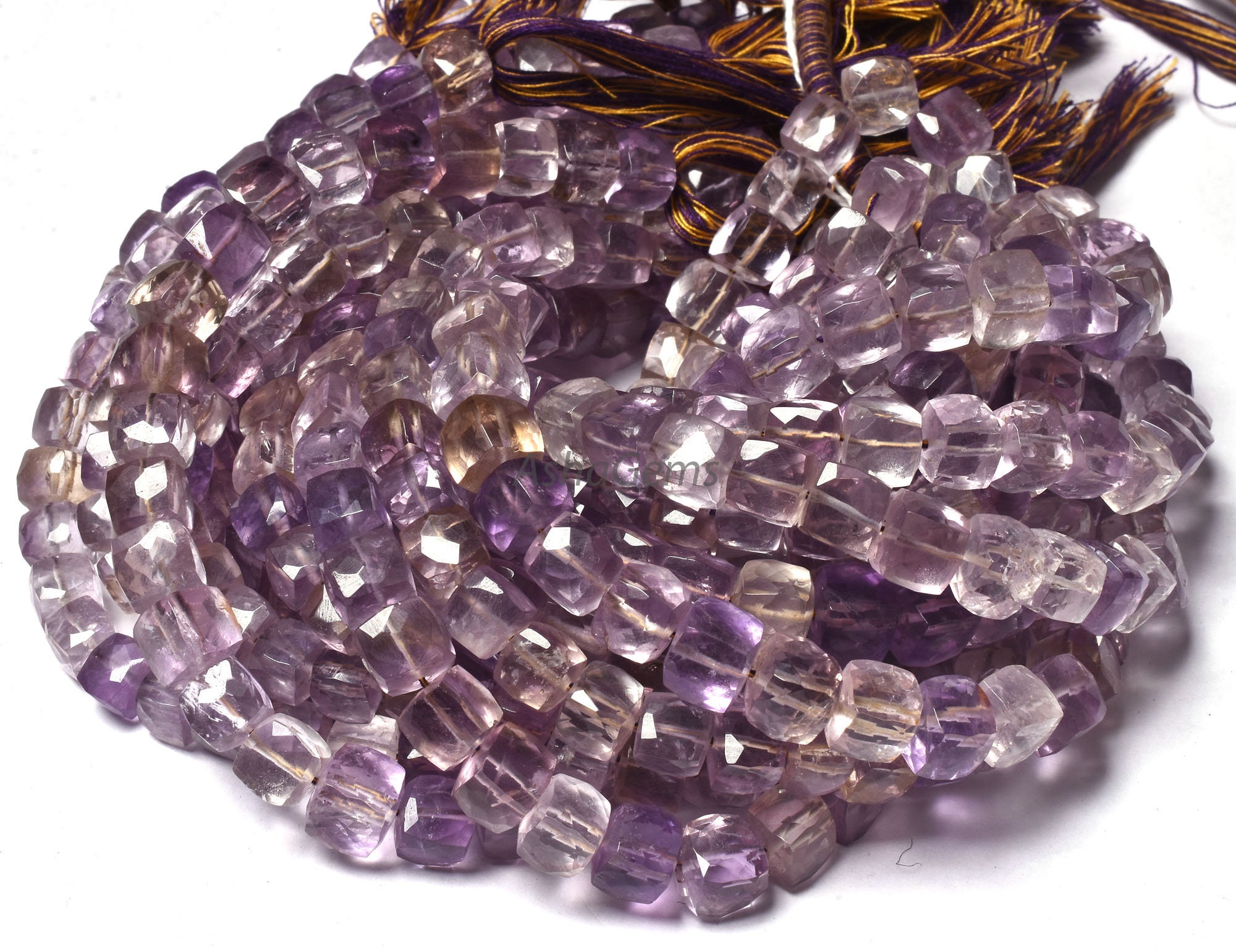 Beautiful Shaded Blue Ametrine Faceted 3D Cube Box Gemstone - Etsy