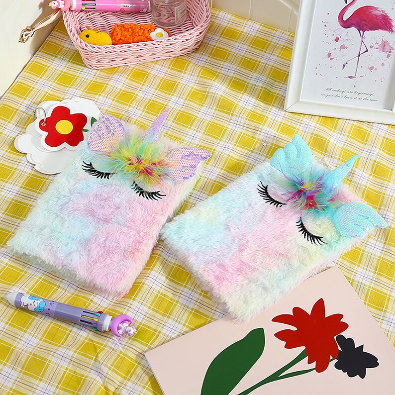 Kawaii Unicorn Fluffy Notebook Cute Hand Account Book for - Etsy