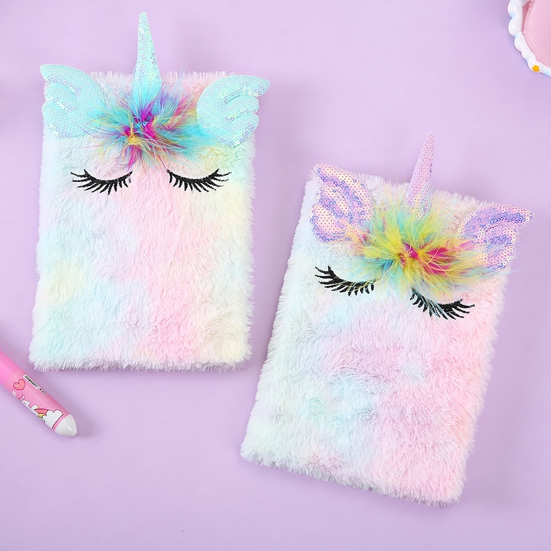 Kawaii Unicorn Fluffy Notebook Cute Hand Account Book for - Etsy