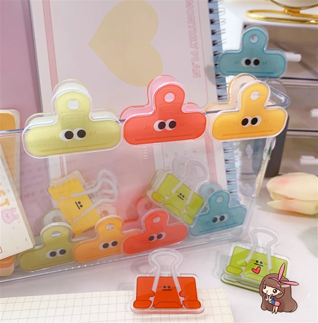 Cute Emoticon Dovetail Clip Big Eyes Clip File Book Holder - Etsy