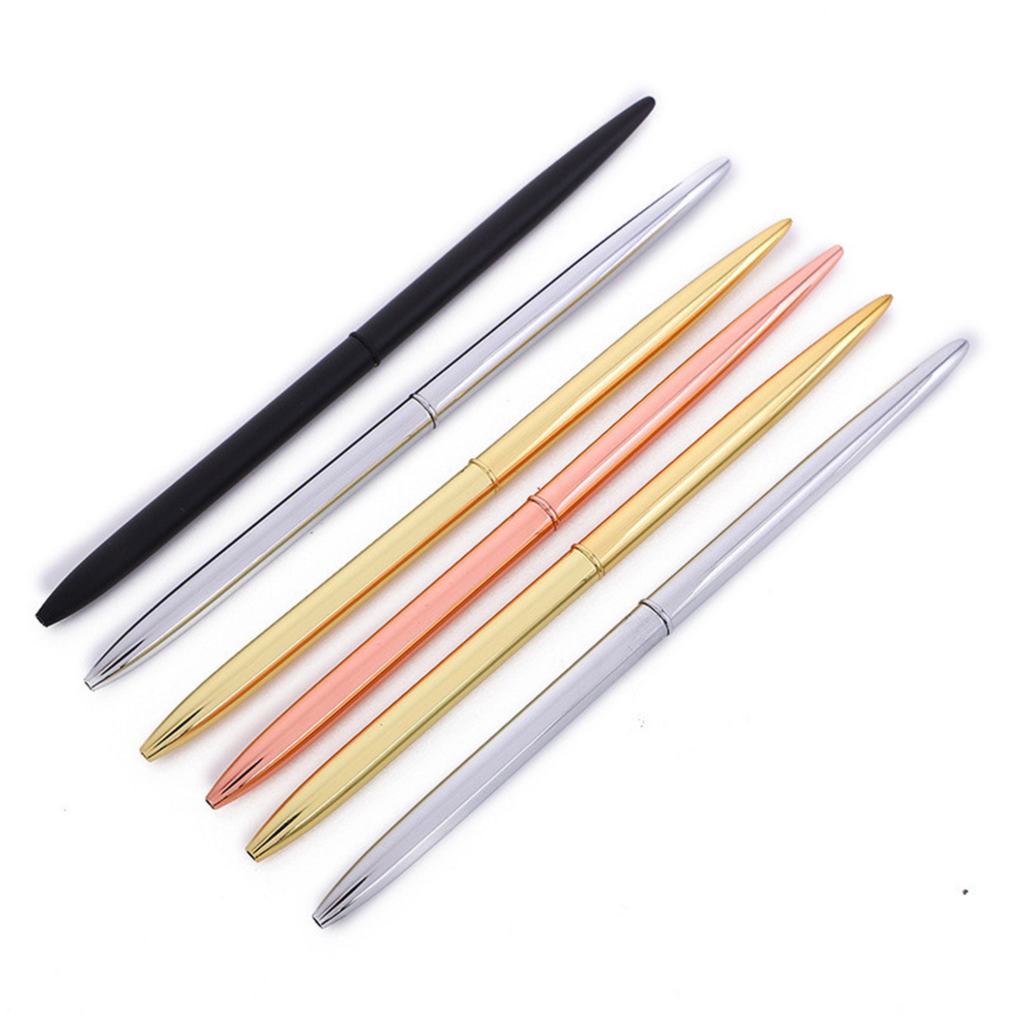 Slim Metal Pens Minimalistic Pen Metal Ball Pen 4 Colour | Etsy