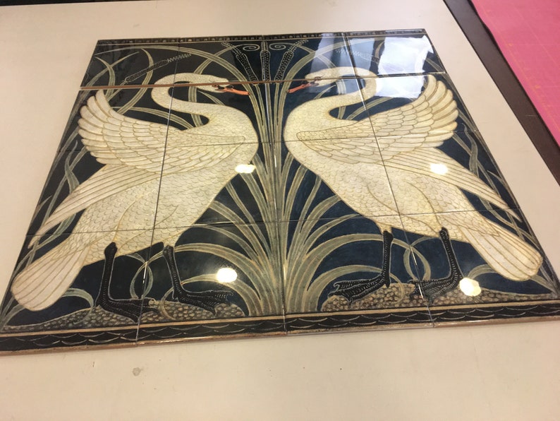Swan Art Nouveau Tiles Walter Crane Reproduction Print Ceramic Tile ...