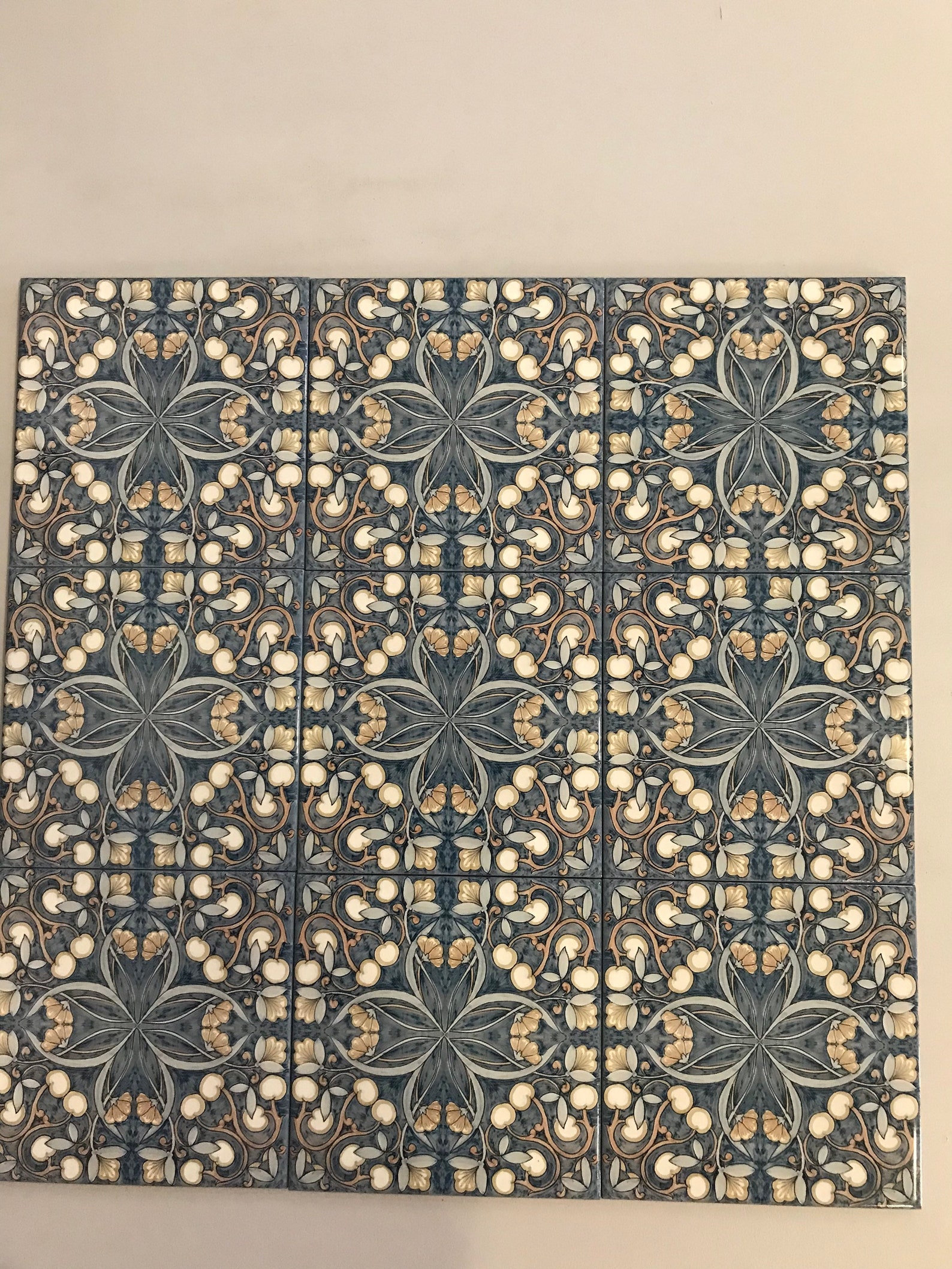 Ceramic Tile Art Nouveau Blue Flower / Aesthetic Ceramic Tile / New ...