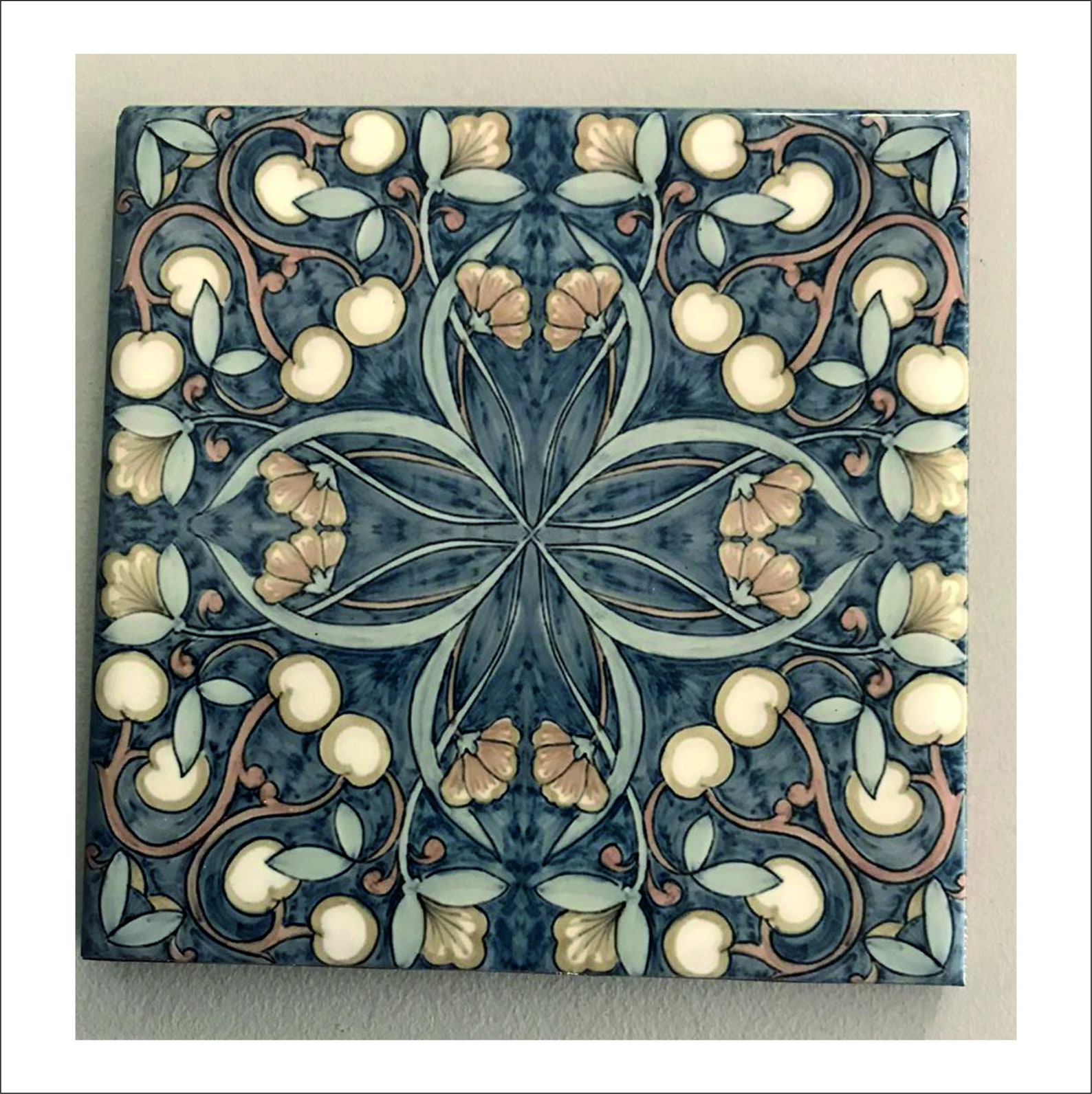 Ceramic Tile Art Nouveau Blue Flower / Aesthetic Ceramic Tile / New ...