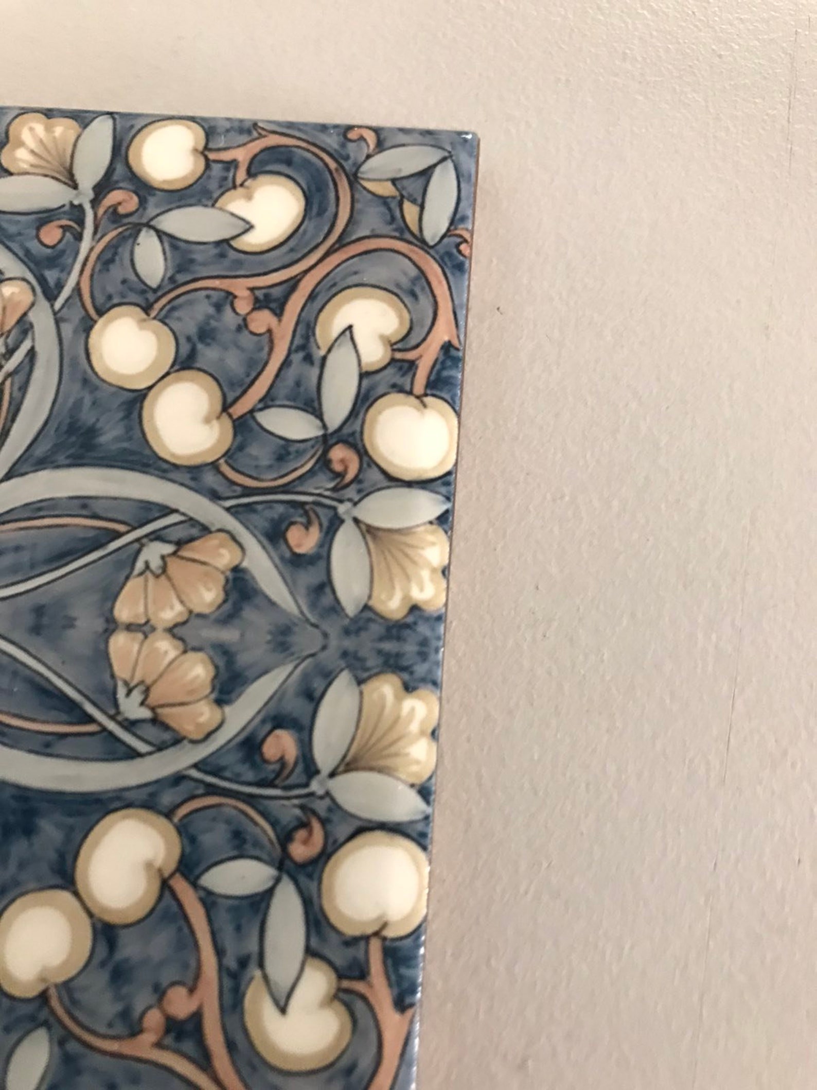 Ceramic Tile Art Nouveau Blue Flower / Aesthetic Ceramic Tile / New ...