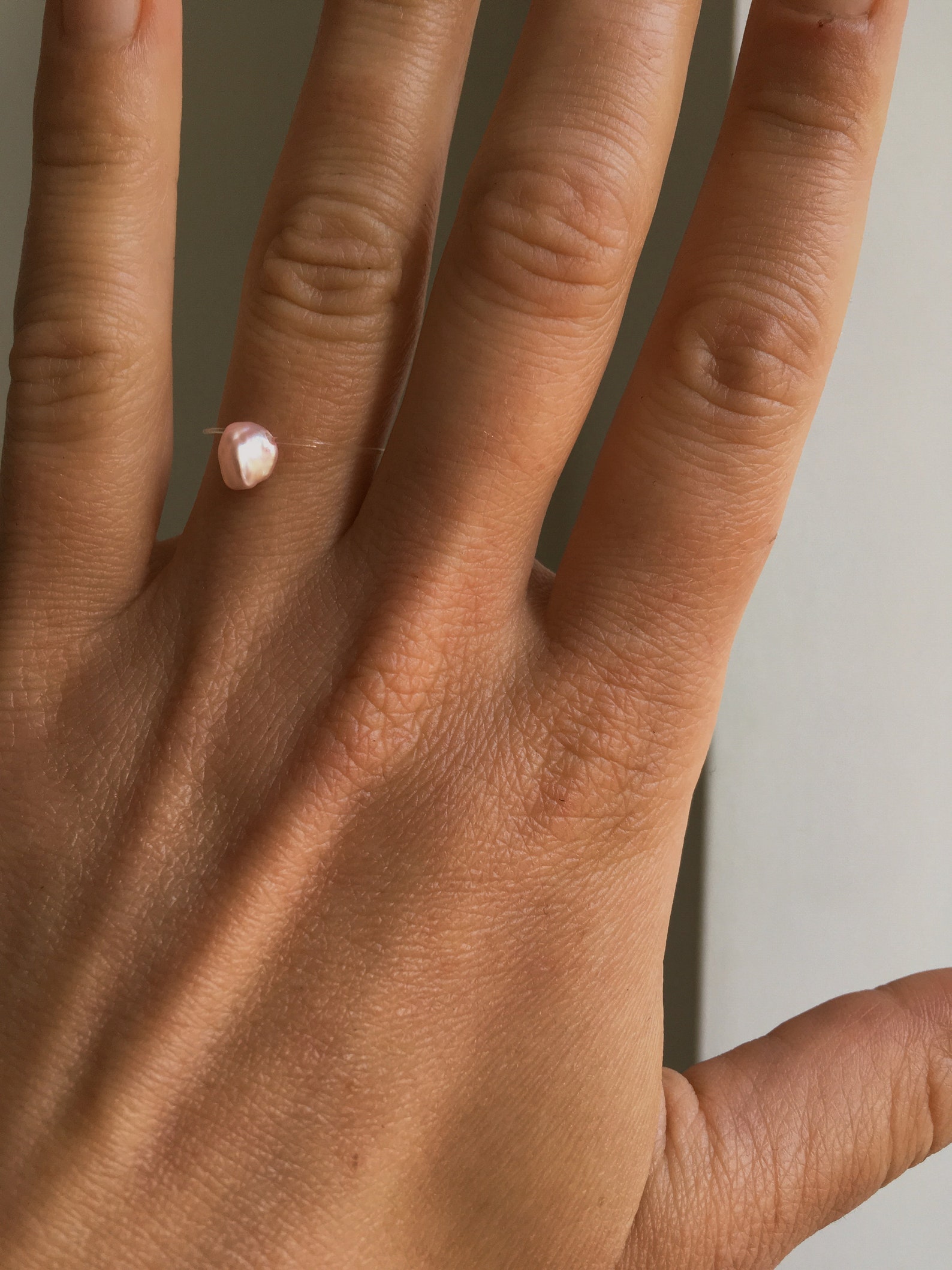 Rose pearl ring floating pearl ring floating ring Rose | Etsy