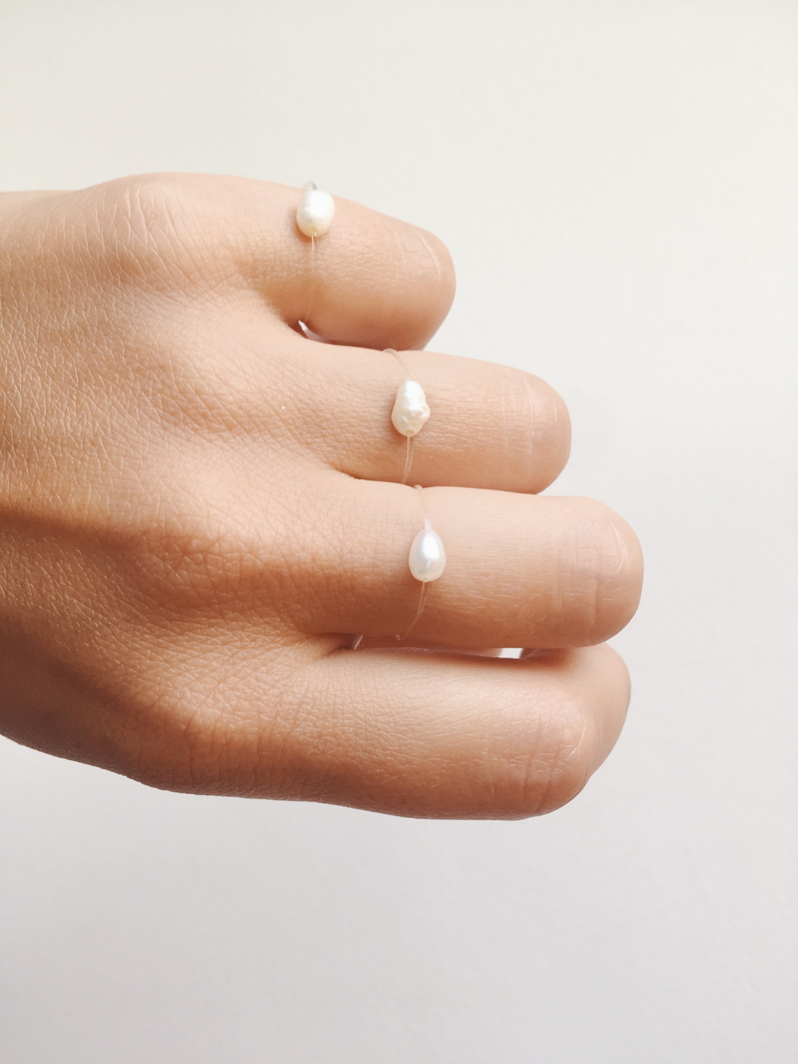 Tiny Pearl Ring Pearl Ring White Pearl Ring Floating Pearl - Etsy