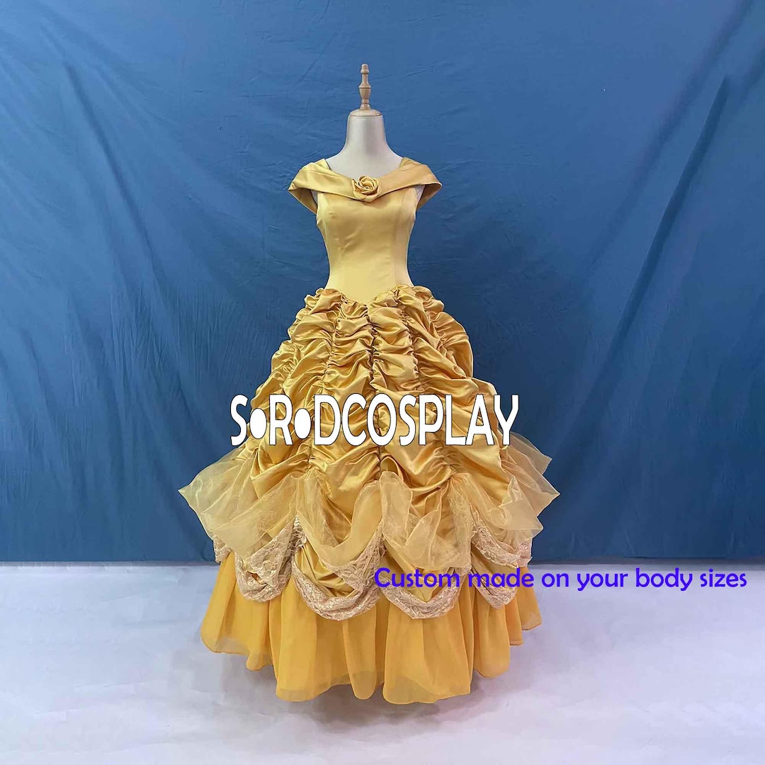 Princess Belle Dress Woman Beauty and the Beast Belle Dress Cloak ...