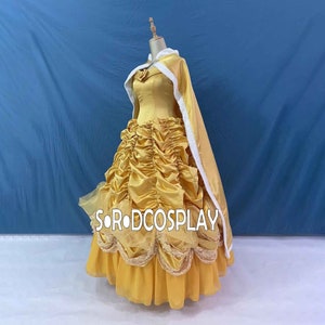 Belle Dress Woman Belle Cosplay Costume Belle Dress VS Cloak Girls ...