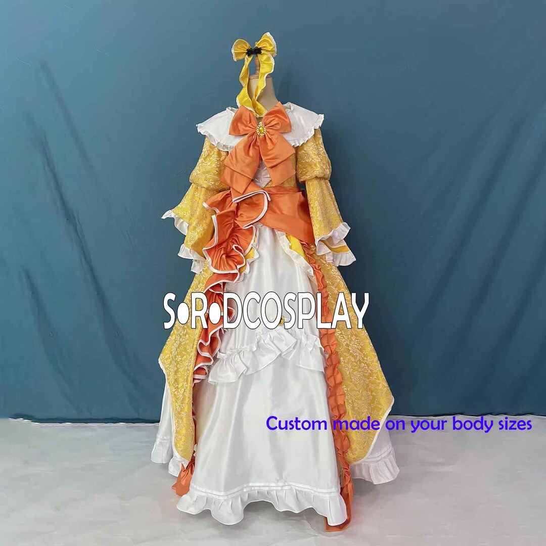 Rin Dress Woman Lace up Kagamine Daughter of Evil Rin Len Yellow Dress ...