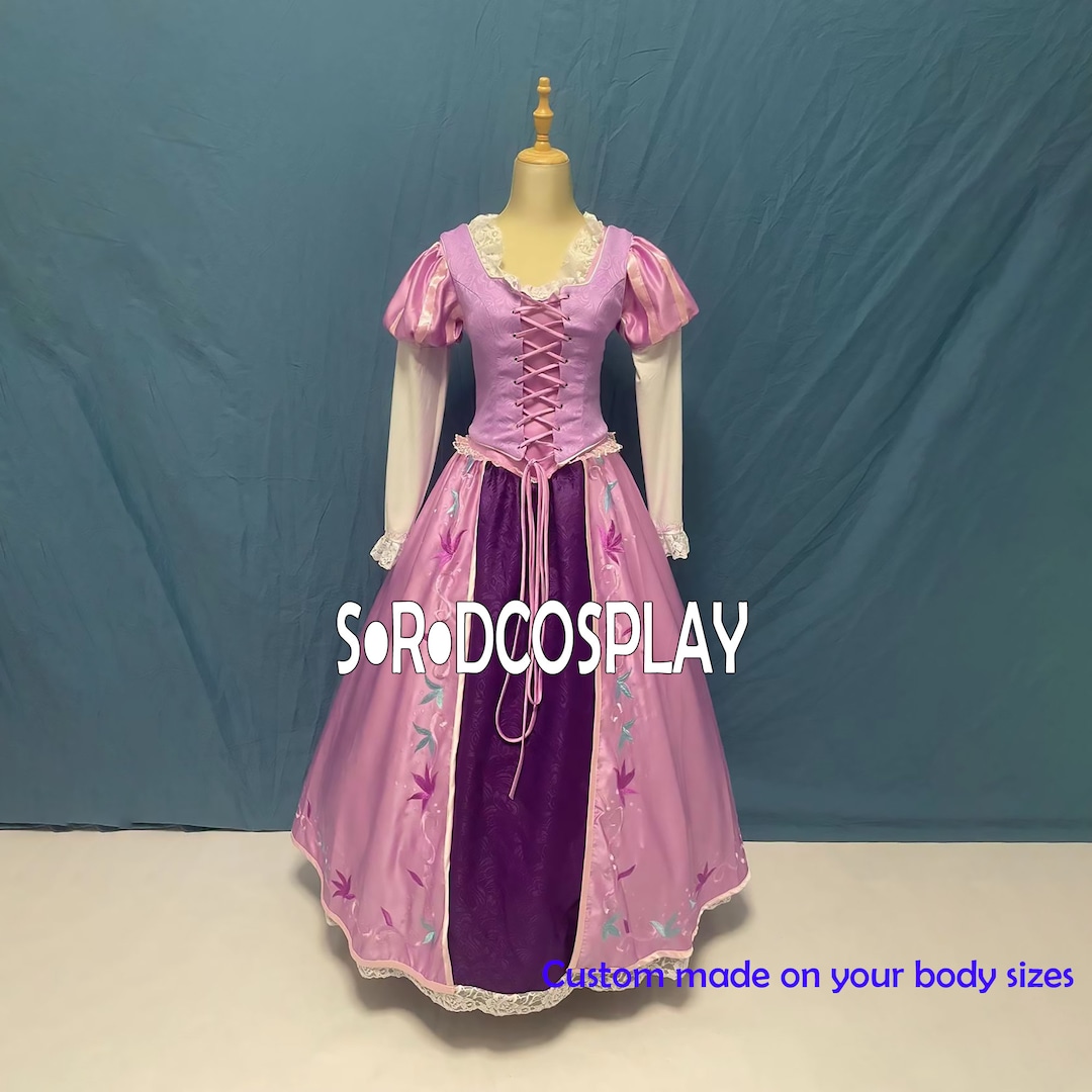 Princess Rapunzel Dress Embroidery Flowers Tangled Rapunzel Dress ...
