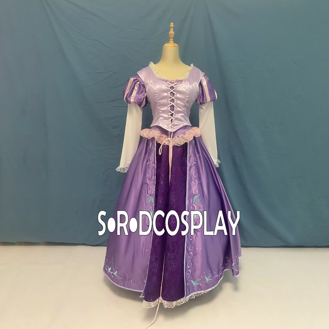 Princess Rapunzel Dress Tangled Rapunzel Dress Embroidery Flowers Girls ...