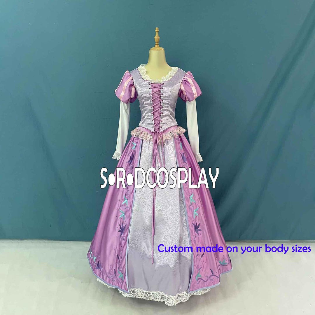 Princess Rapunzel Dress Tangled Rapunzel Dress Embroidery Flowers ...