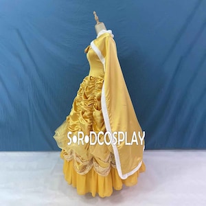 Belle Dress Woman Belle Cosplay Costume Belle Dress VS Cloak Girls ...