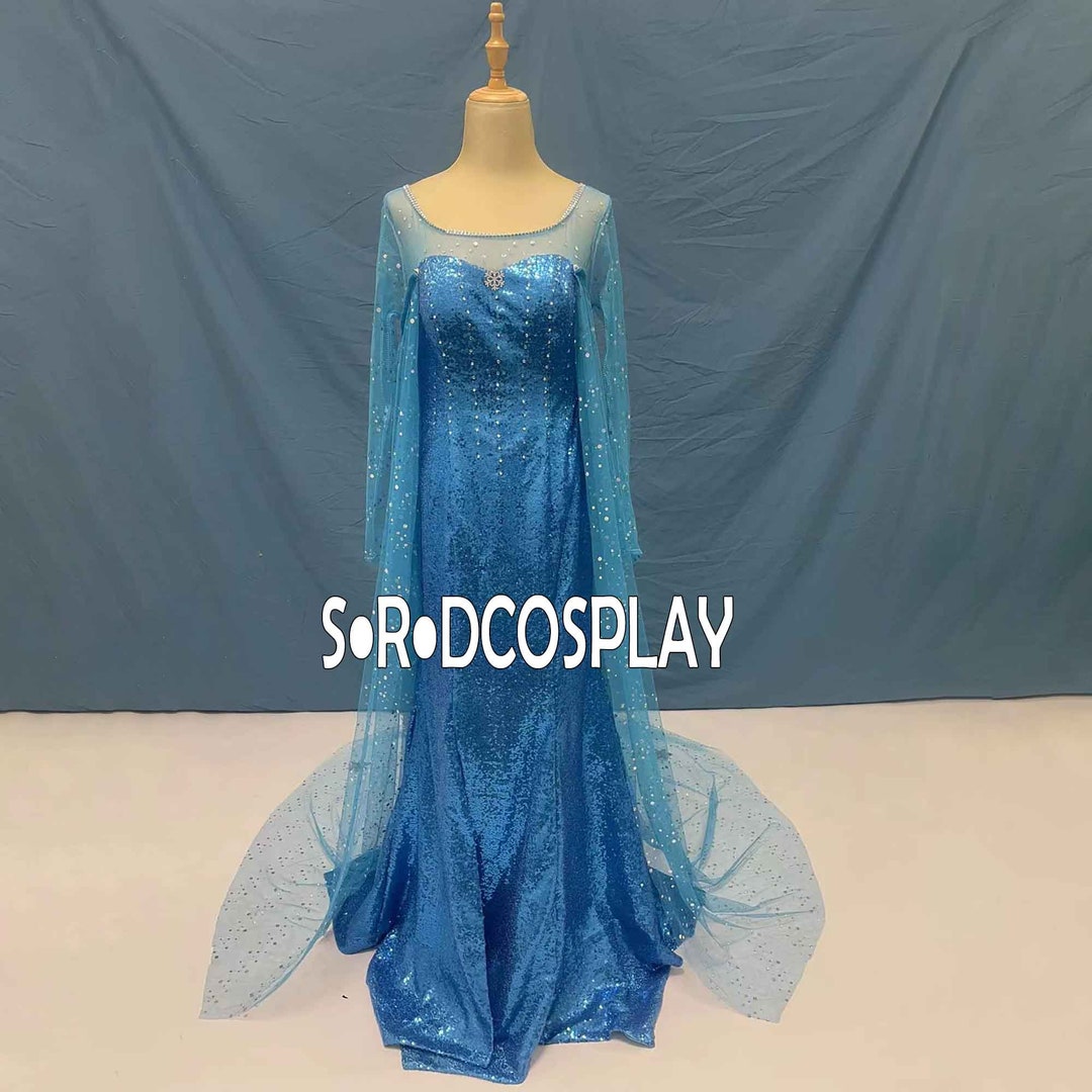 Princess Elsa Dress Woman Frozen Elsa Dress Sequin Cosplay Costume Elsa ...