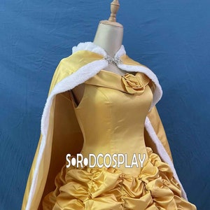 Belle Dress Woman Belle Cosplay Costume Belle Dress VS Cloak Girls ...