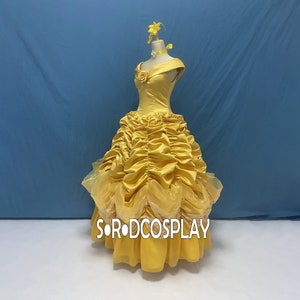 Beauty and the Beast Cosplay Costume Adult Belle Princess Dress,belle ...