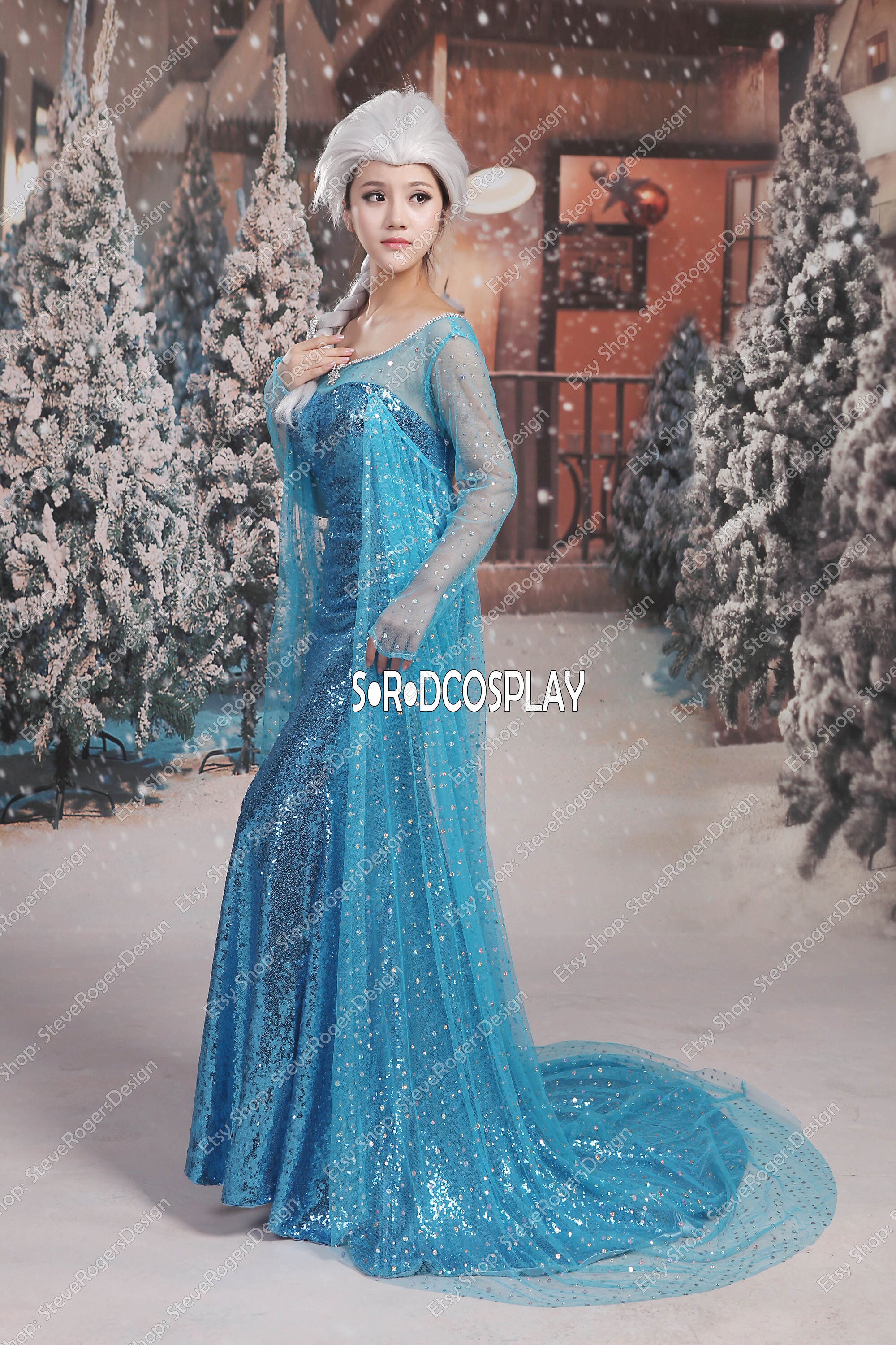 Frozen Elsa Queen Cosplay Costume Adult Frozen Elsa Cosplay Etsy