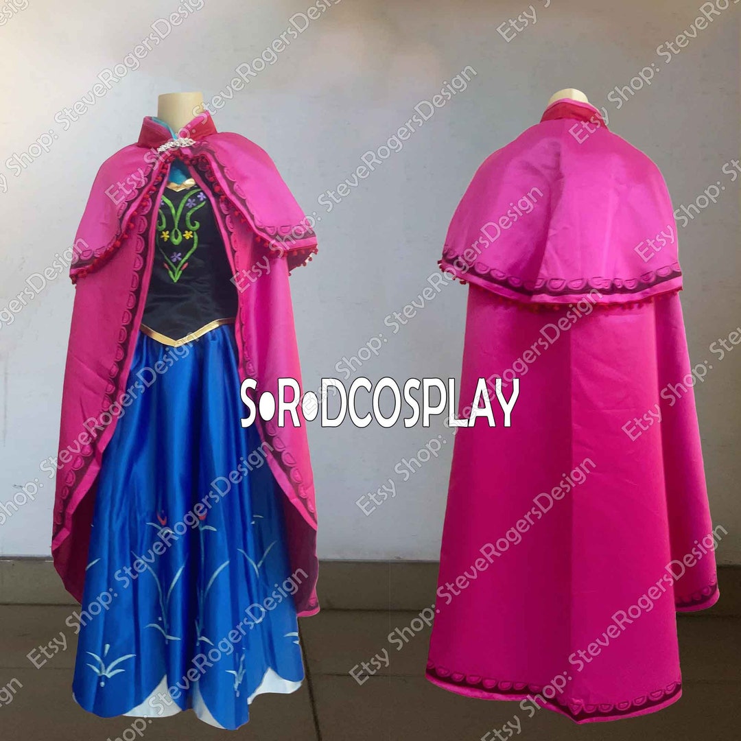 Anna Coronation Dress Frozen Anna Princess Embroidery Dress VS Cape ...