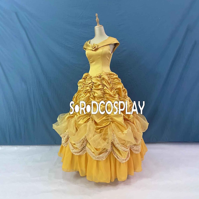 Princess Belle Dress Woman Beauty and the Beast Belle Dress Cloak ...