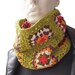 Afghan Scarf Granny Square Cowl Green Cowl Scarf Crochet | Etsy