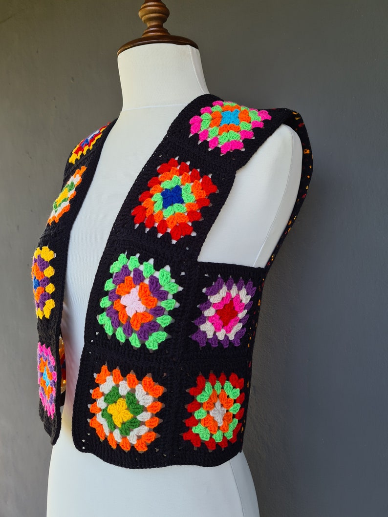 Pull crochet gilet crochet gilet carré grand-mère cardigan - Etsy France