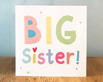 Personalised New Big Sister From Baby Card Big Brother From Baby Card ...