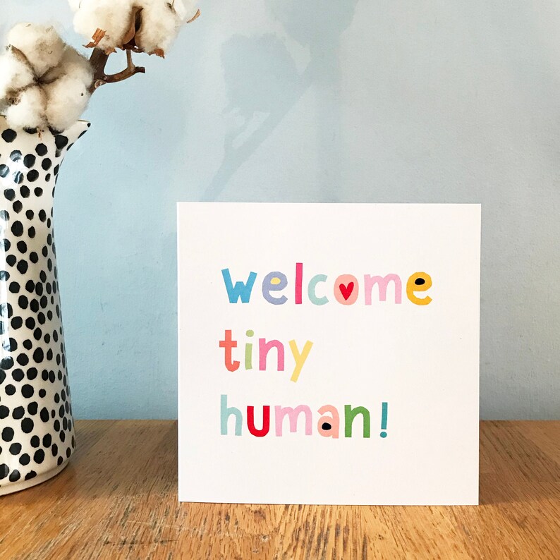 Welcome Tiny Human Greetings Card - Etsy