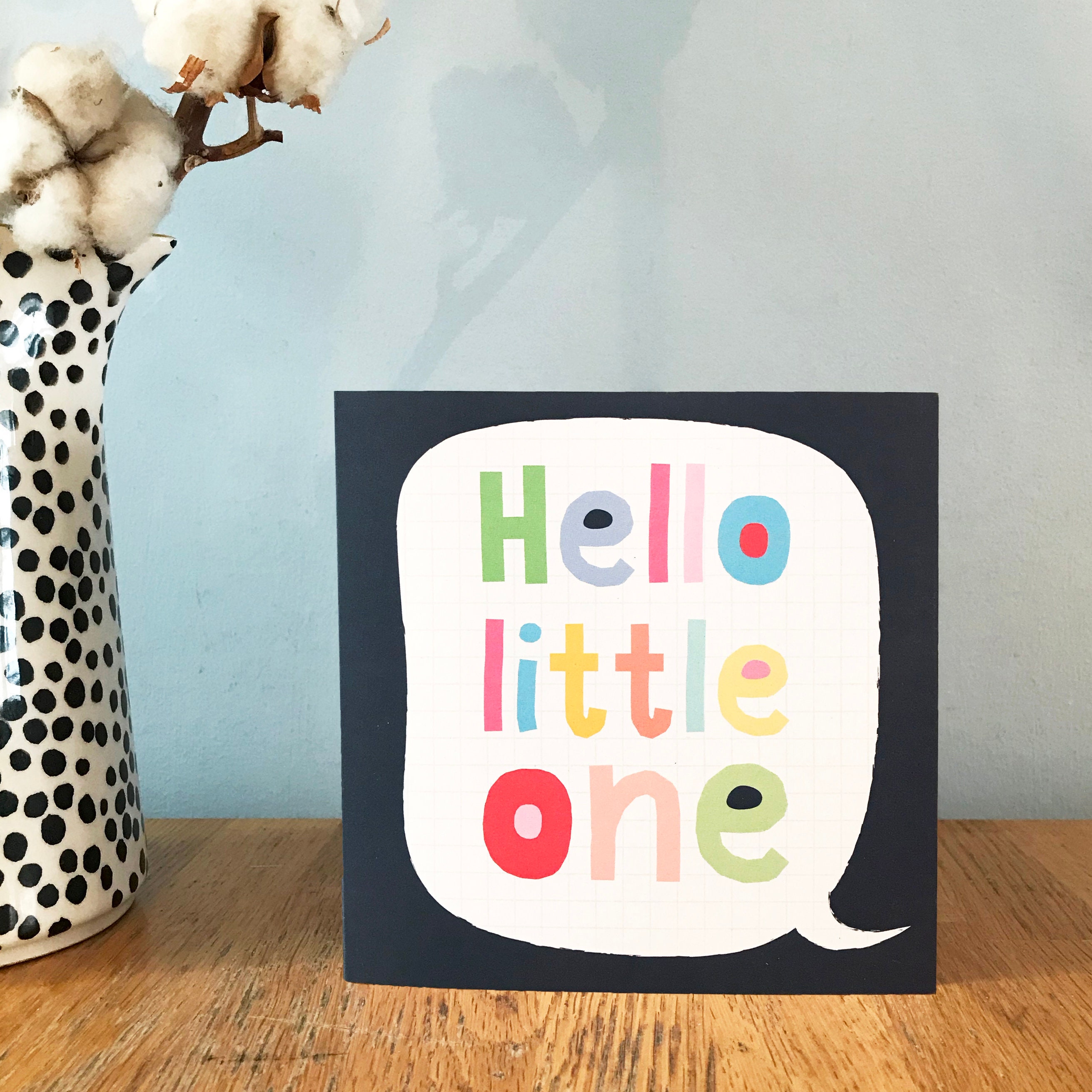 Hello Little One Speech Bubble Greetings Card - Etsy