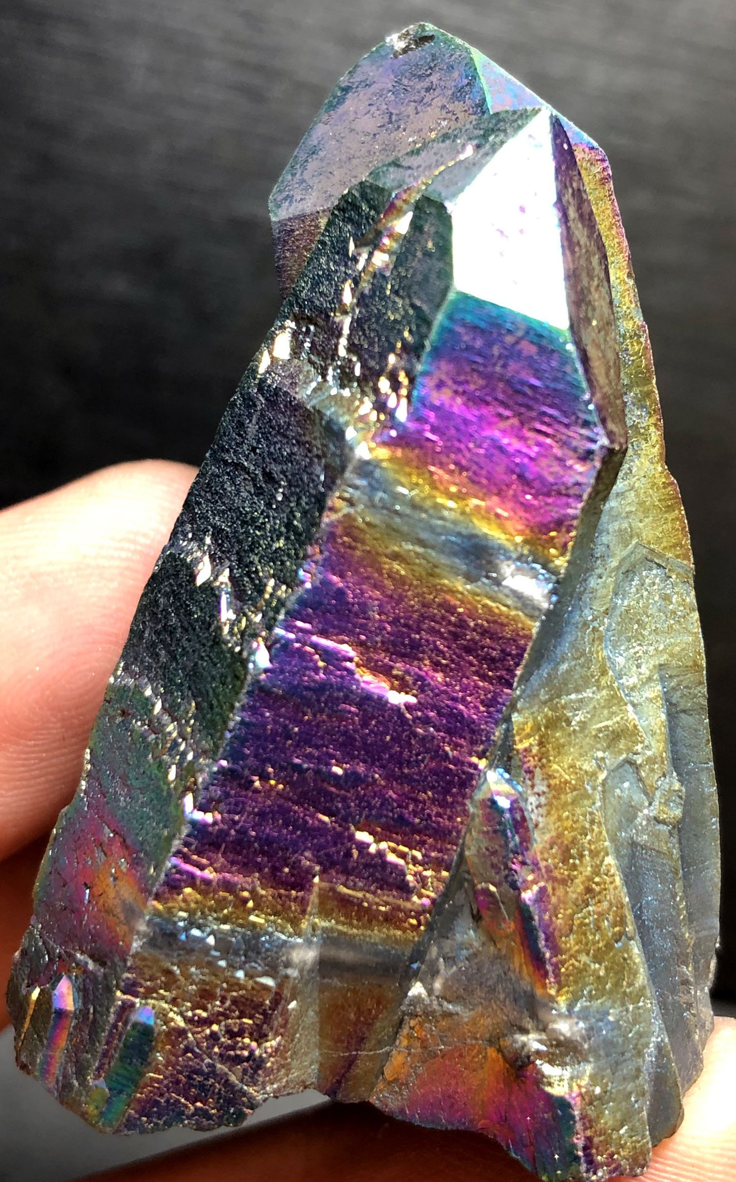 63g Rainbow Titanium plated Crystal Cluster color-changing | Etsy