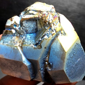 110g Rainbow Titanium Plated Crystal Cluster, Color-changing Crystal ...