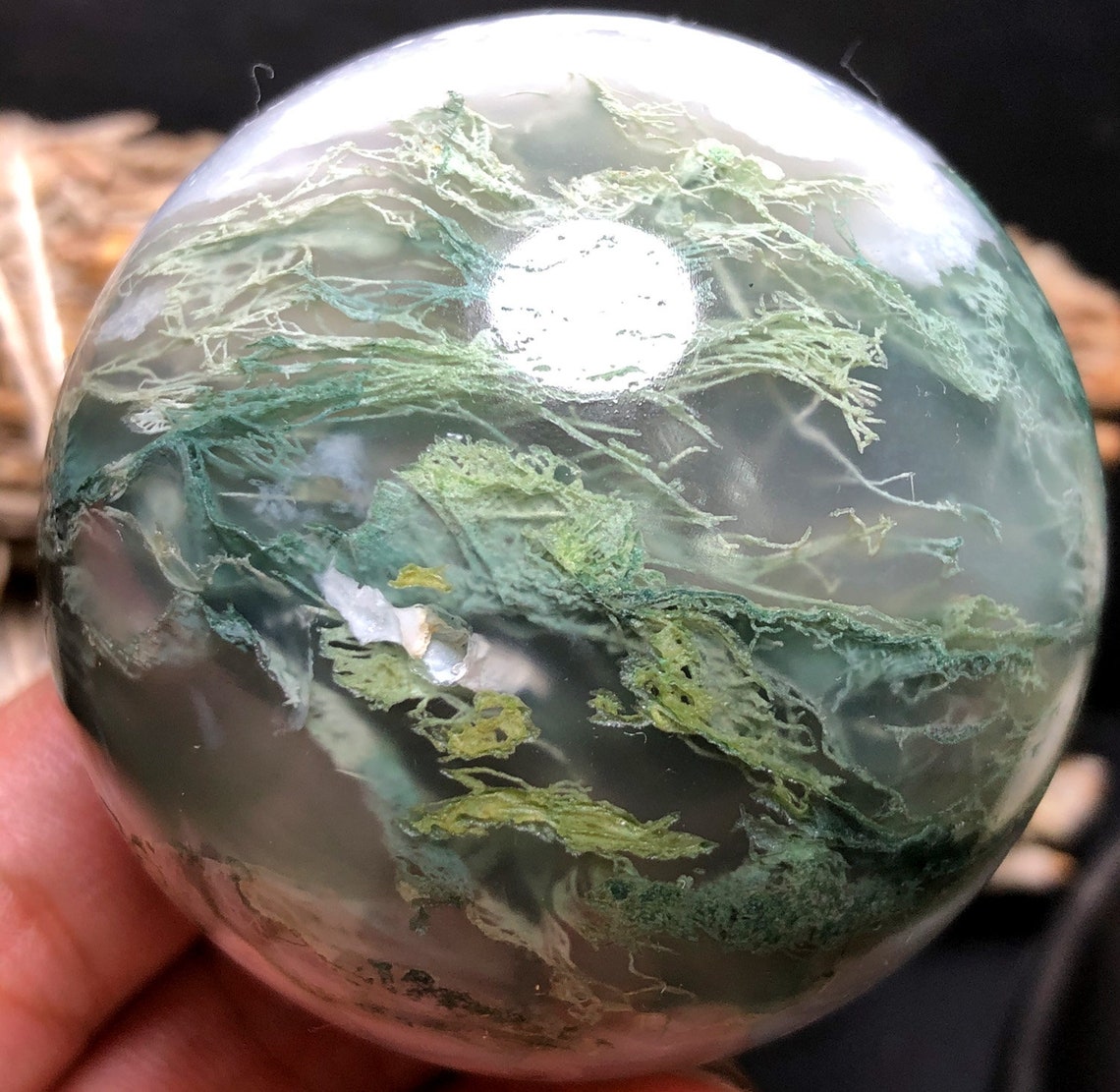 Moss agate 200g 50mm Wow Sea Jasper Crystal Ocean Jasper | Etsy