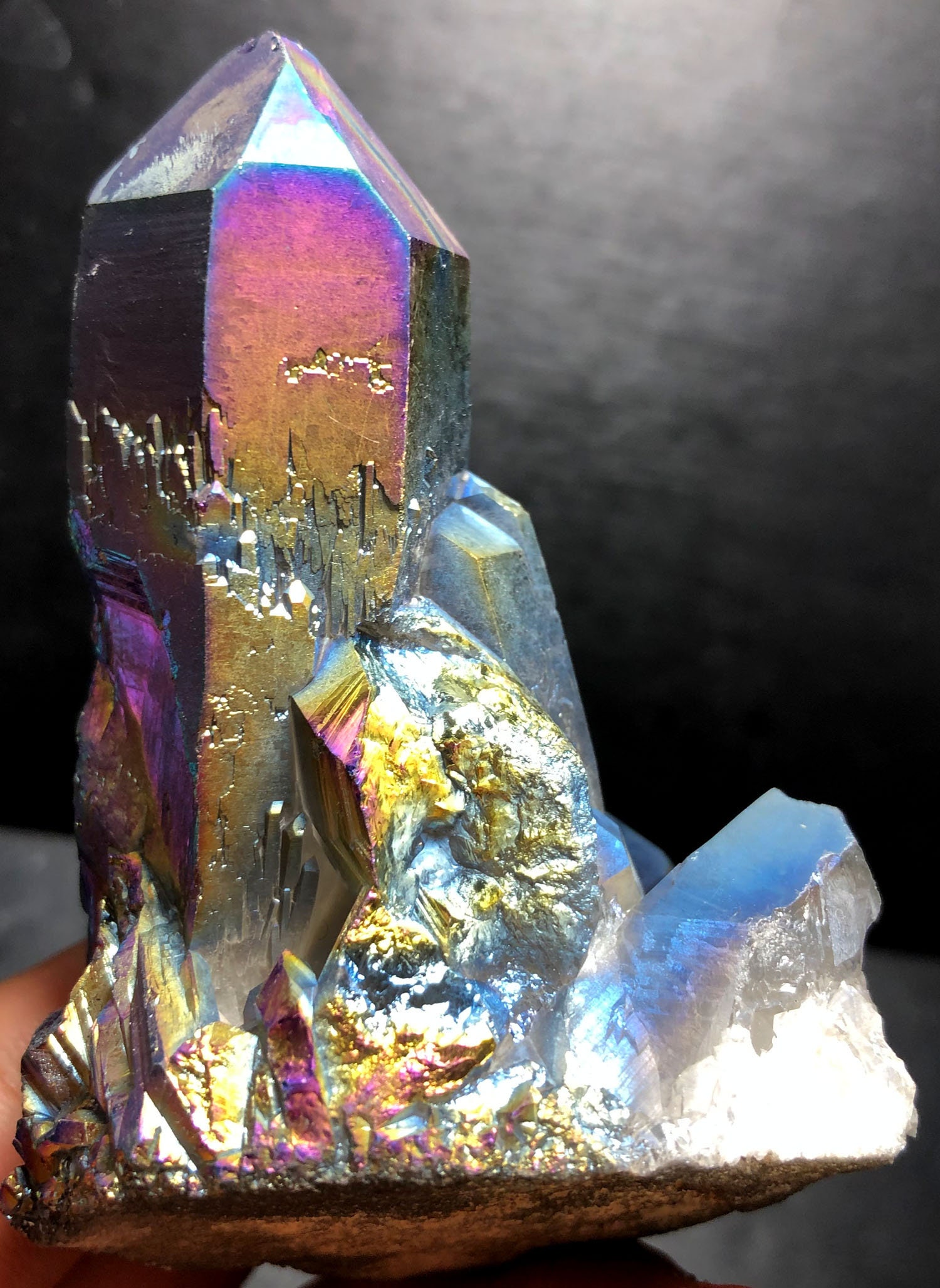 175g Rainbow Titanium Plated Crystal Cluster Color-changing | Etsy