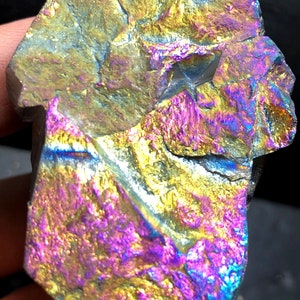 103g Rainbow Titanium Plated Crystal Cluster, Color-changing Crystal ...