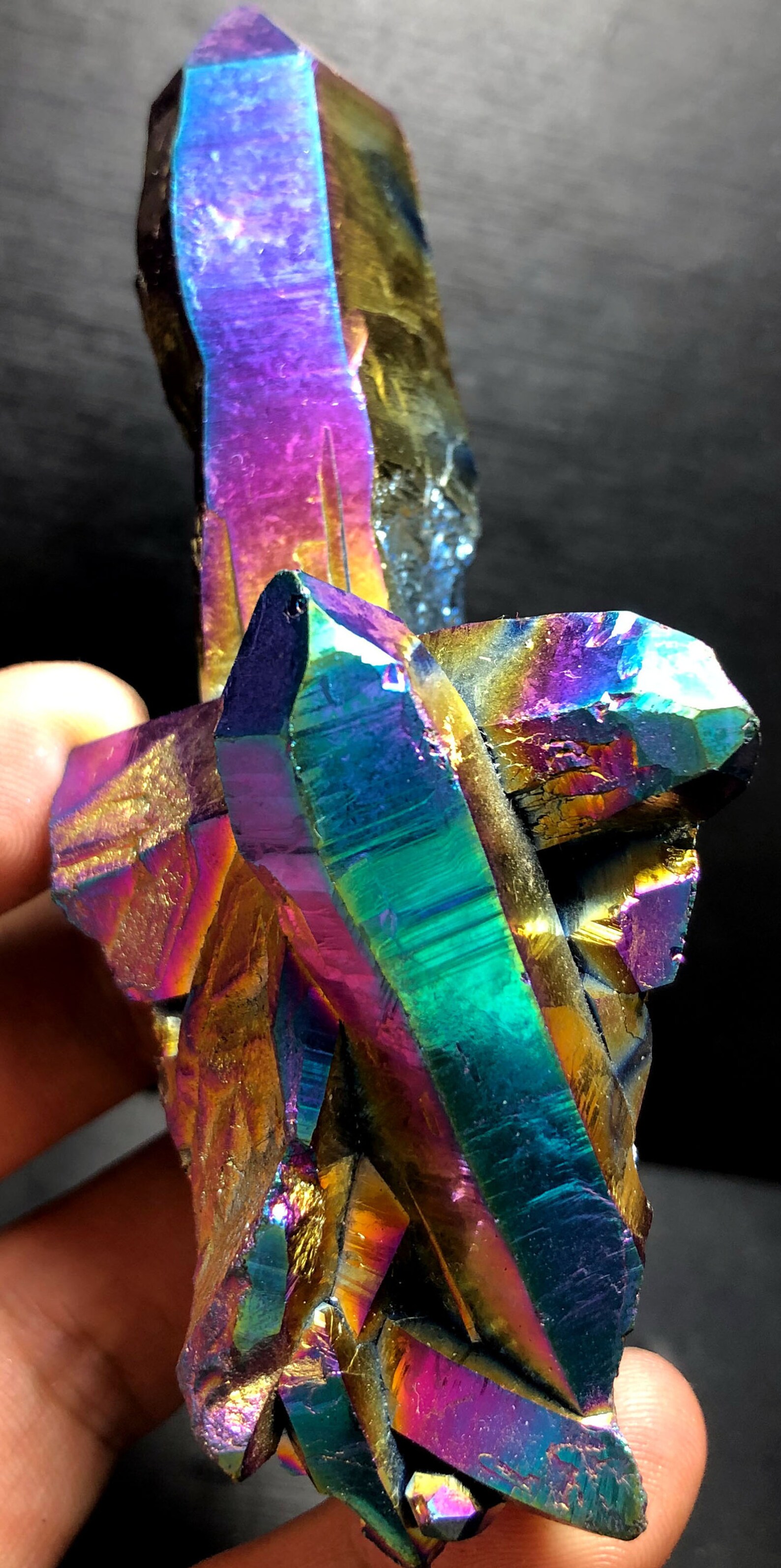 135g Rainbow Titanium Plated Crystal Cluster Color-changing - Etsy