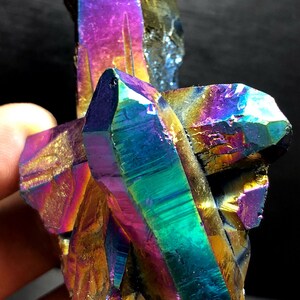 135g Rainbow Titanium Plated Crystal Cluster, Color-changing Crystal ...