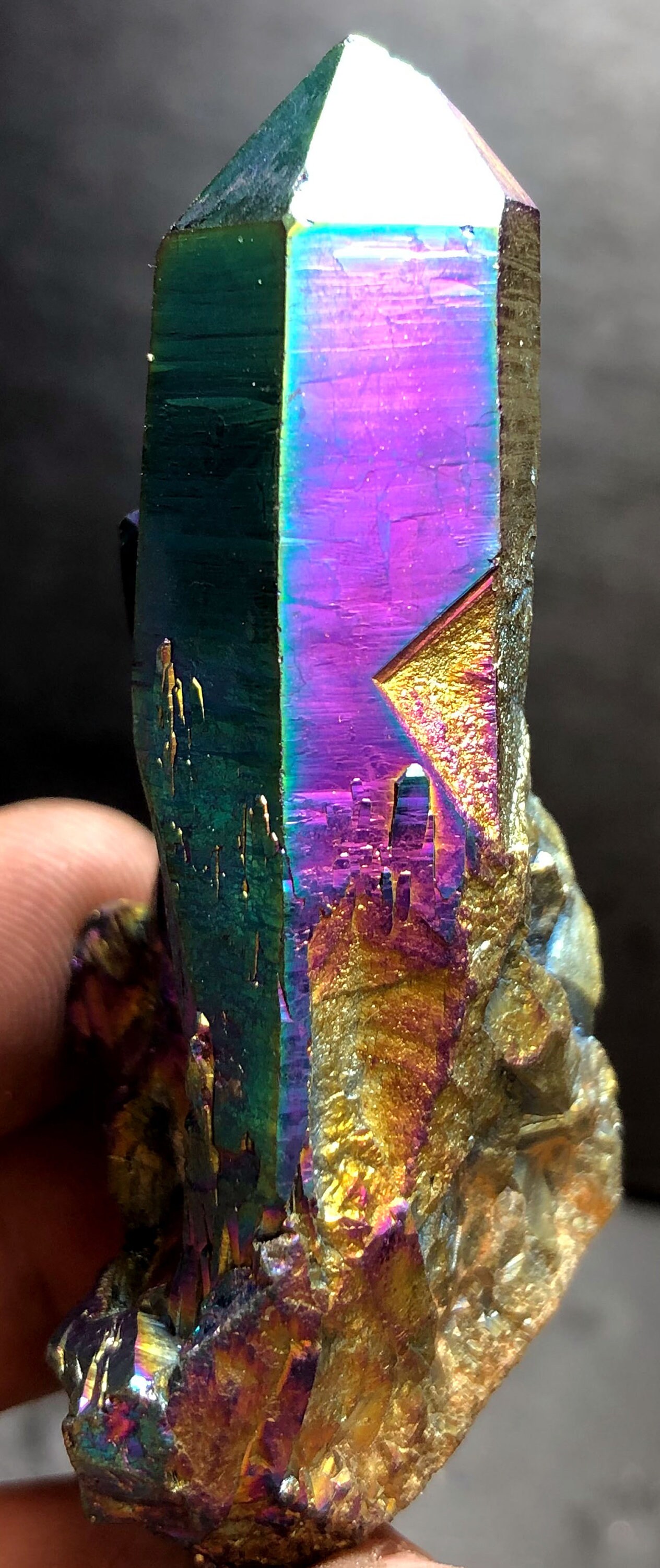 46g Rainbow Titanium Plated Crystal Cluster Color-changing | Etsy