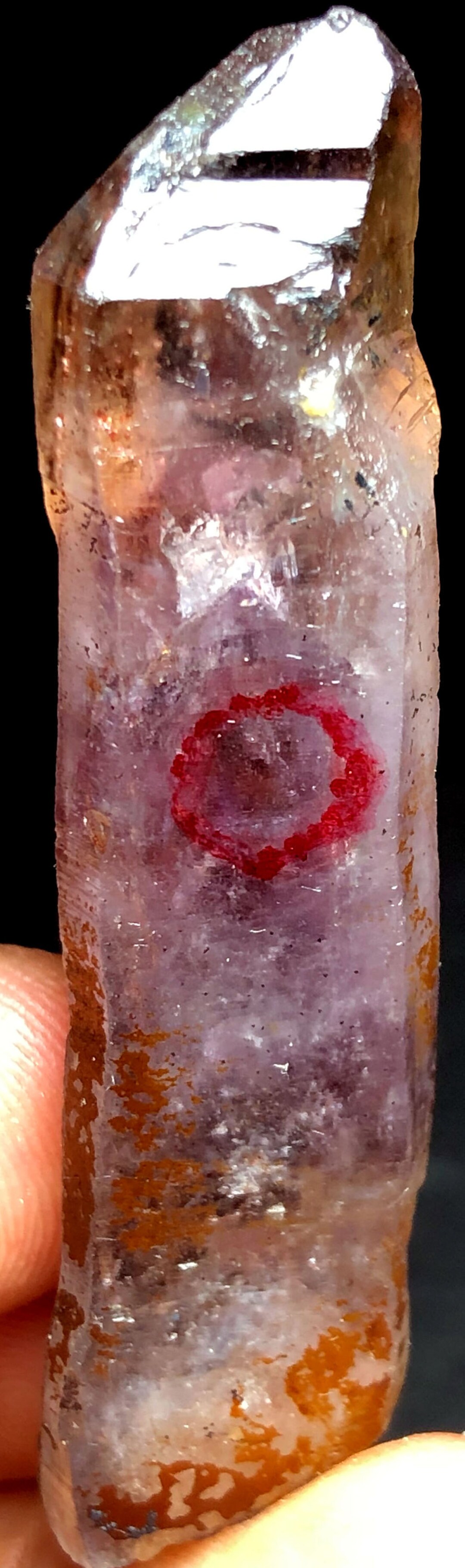 16g Super Seven Skeletal Amethyst Quartz Crystal/moving Water Bubble ...