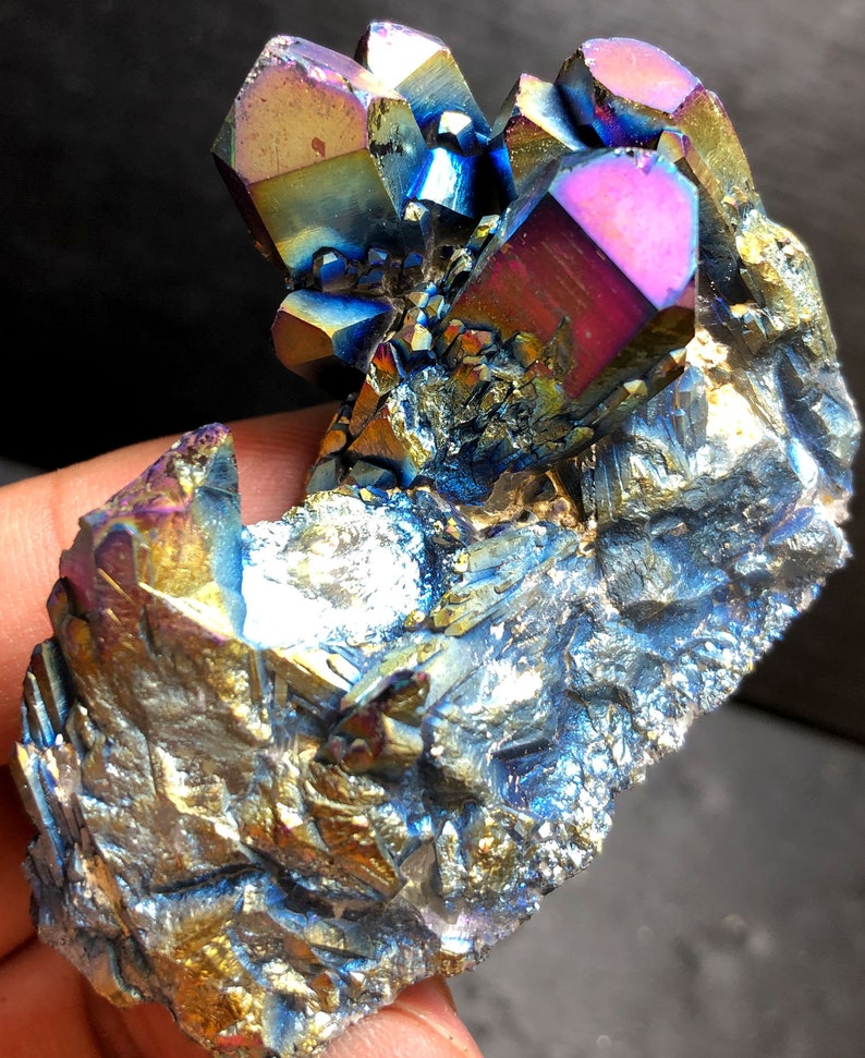 72g Rainbow Titanium Plated Crystal Cluster Color-changing - Etsy