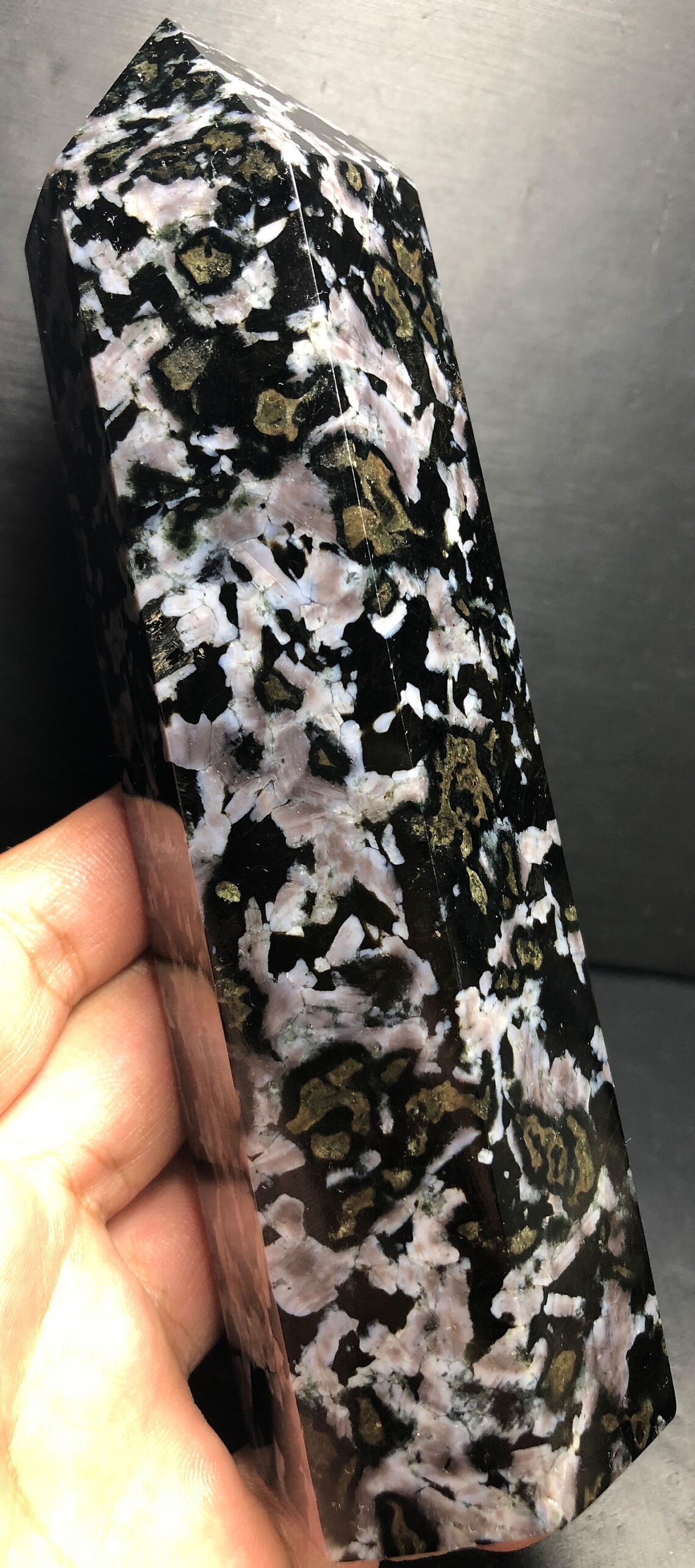 645g 162mm MYSTIC MERLINITE Merlinite GABBRO Crystal Point - Etsy