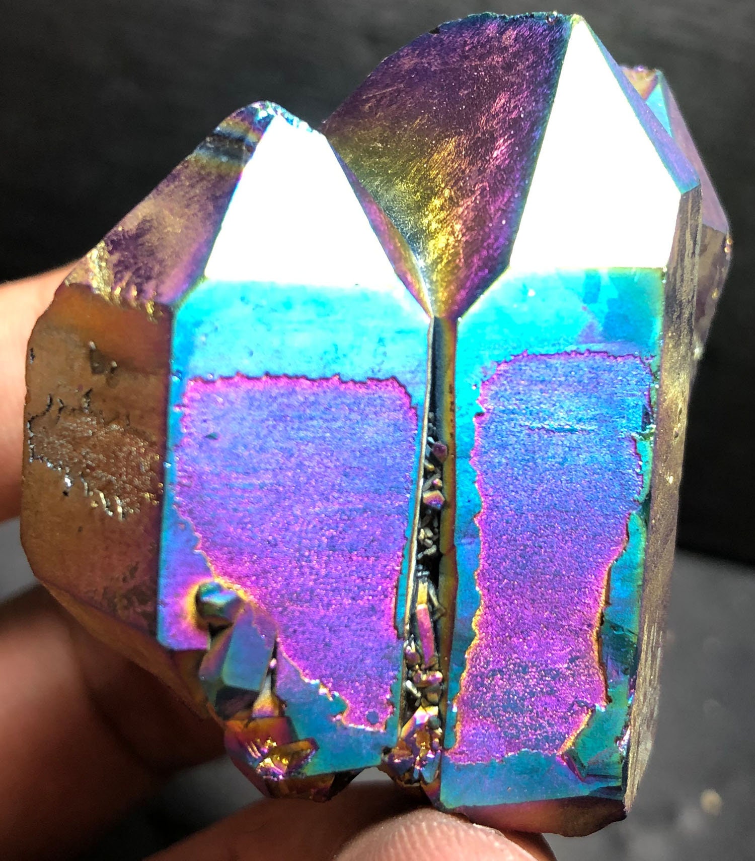 110g Rainbow Titanium Plated Crystal Cluster Color-changing | Etsy