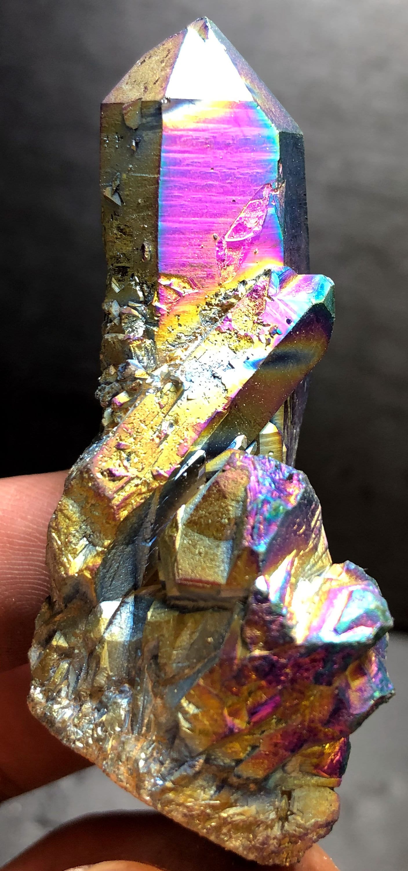 46g Rainbow Titanium Plated Crystal Cluster Color-changing | Etsy