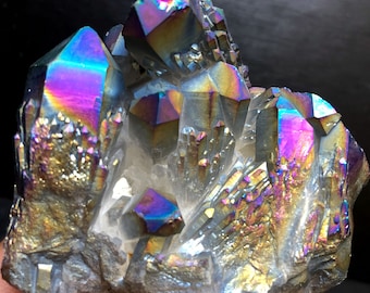 219g Rainbow Titanium Plated Crystal Cluster Color-changing | Etsy