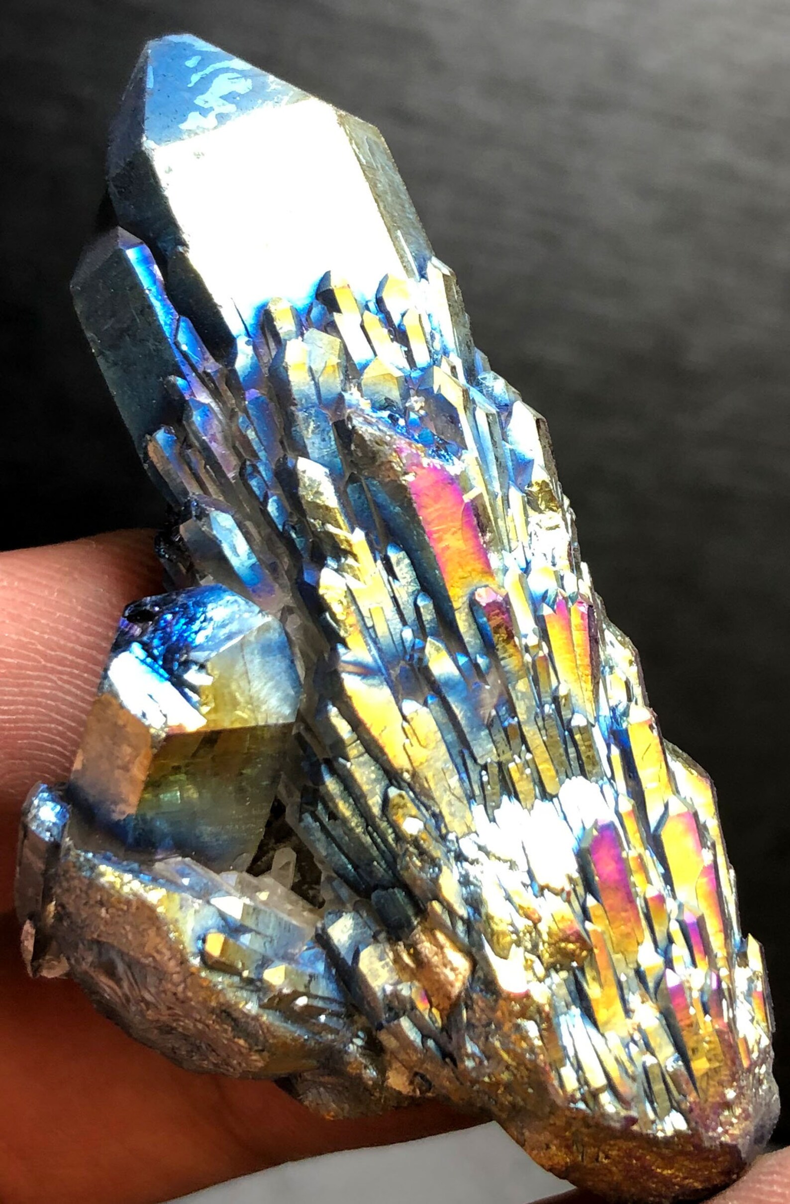 28g Rainbow Titanium Plated Crystal Cluster Color-changing - Etsy